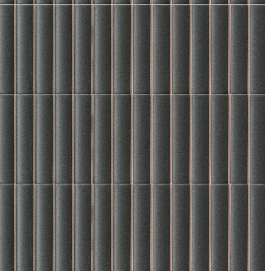 Buy 30cm x 10cm Microtiles 3D Forms Fluted Graphite 10x30 Tile Online Today