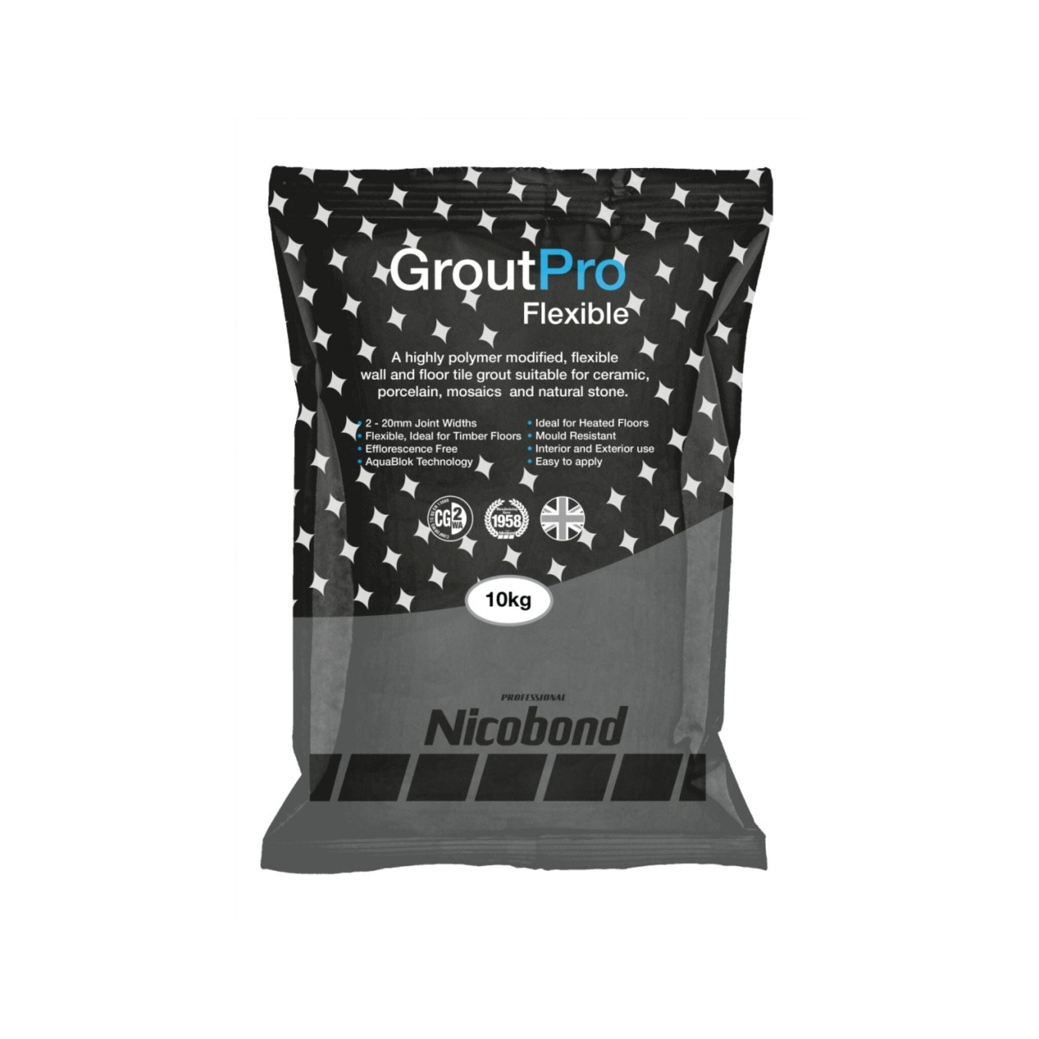Buy Nicobond GroutPro Flexible 10kg - Anthracite Grouts Online Today