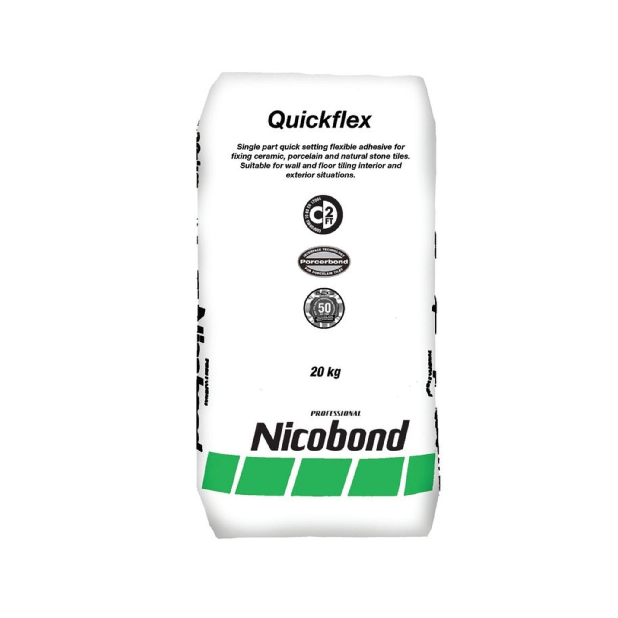 Buy Nicobond Quickflex Adhesive 20kg - White Adhesives Online Today
