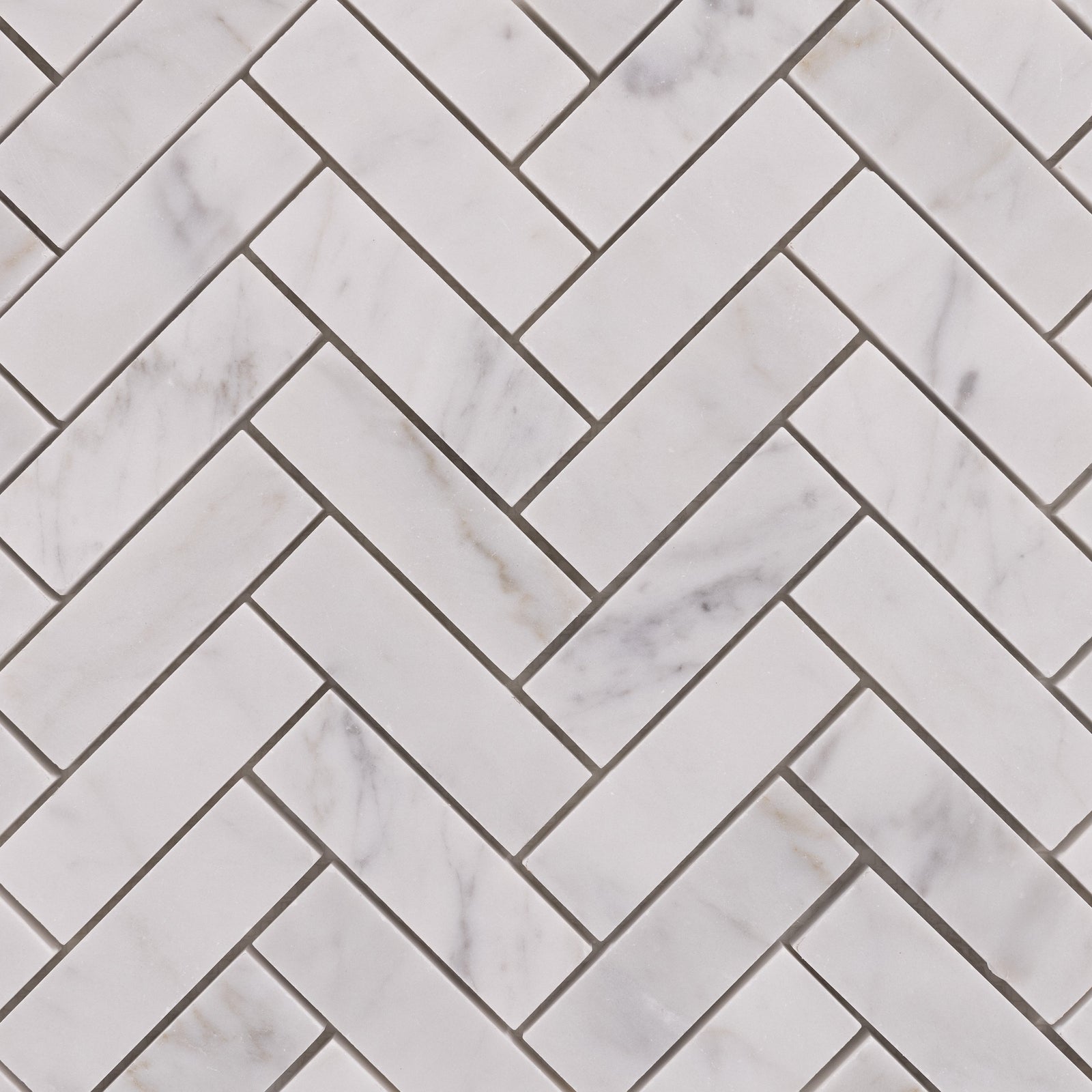 Buy 30cm x 30cm Carrara Marble Herringbone Mosaic - Polished Tile ...