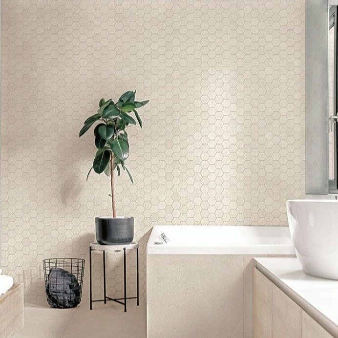 Buy 33.5cm x 28.5cm Leccese Perla Hexagon Mosaic 28.5x33.5 Tile Online ...