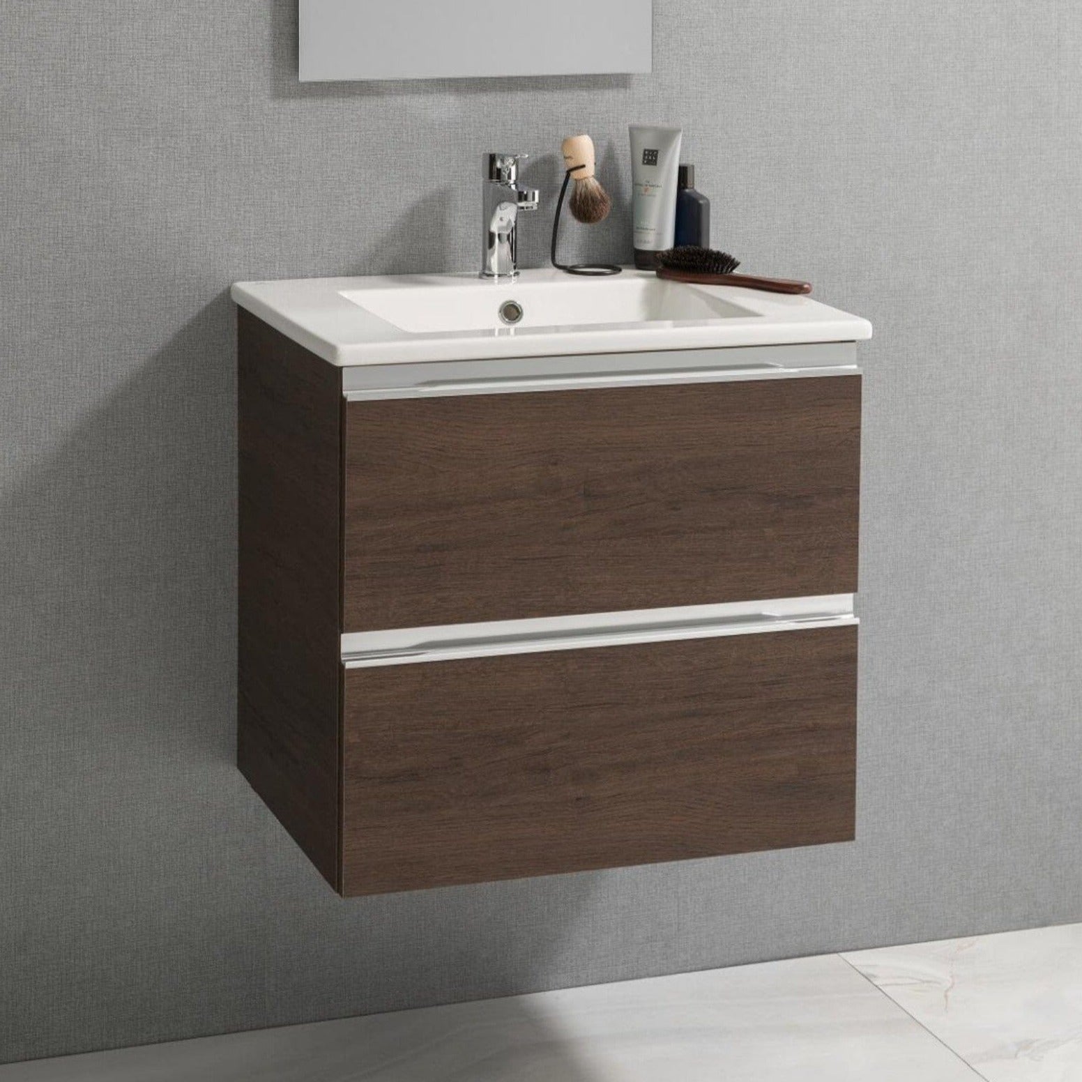 Buy MARNE Vanity Unit 60cm - Wenge Oak Bathroom Furniture Online Today