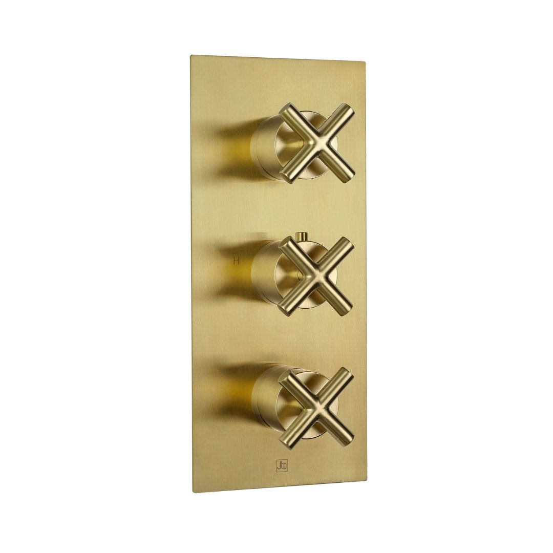 Buy SOLEX 2 Outlet Vertical Shower Valve - Brushed Brass Shower Parts ...