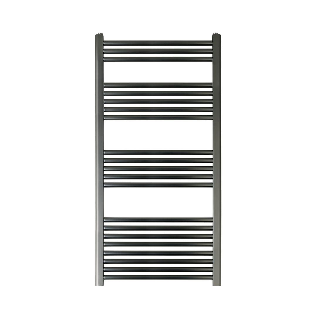 Buy VOS Round Tube Radiator 600x1200mm - Brushed Black Towel Warmers ...