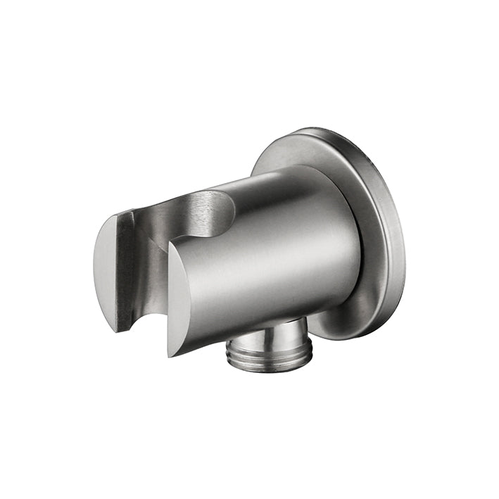 Buy ROUND Wall Bracket With Outlet Elbow - Brushed Stainless Steel ...